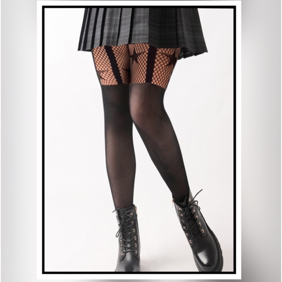 Accessories | Stars Over The Knees Garters Fishnet Stockings | Poshmark